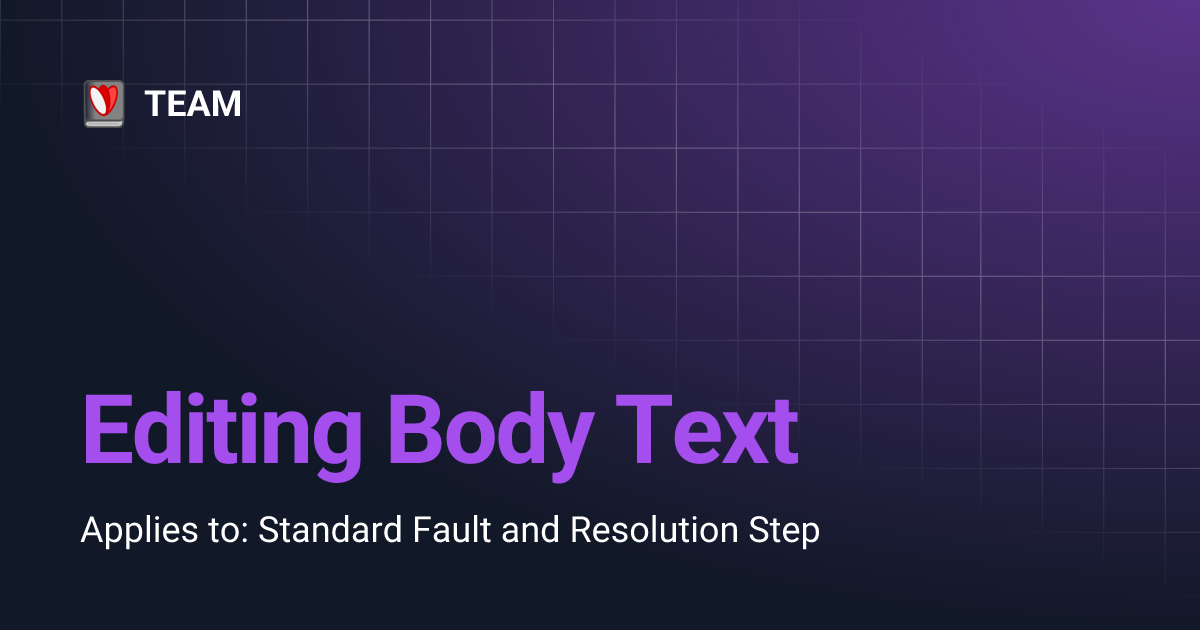Editing Body Text | TEAM
